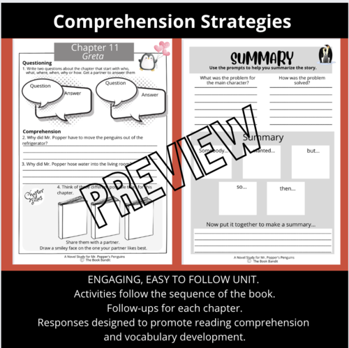 MR. POPPER'S PENGUINS by Richard Atwater NOVEL STUDY and Literacy Unit ...