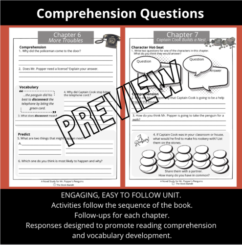MR. POPPER'S PENGUINS by Richard Atwater NOVEL STUDY and Literacy Unit ...