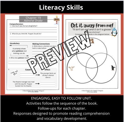 MR. POPPER'S PENGUINS by Richard Atwater NOVEL STUDY and Literacy Unit ...