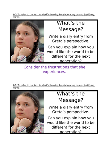 Reading Comprehension - Greta's Story | Teaching Resources