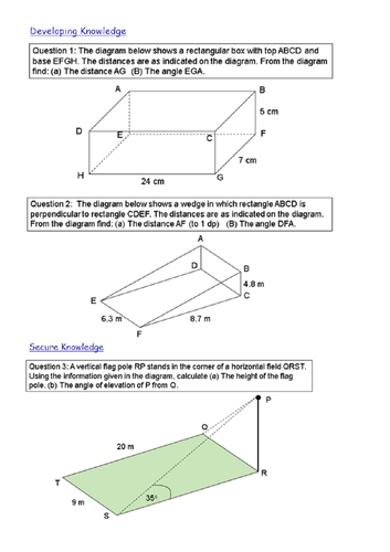 Trigonometry in 3D | Teaching Resources