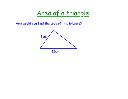 Area of a triangle: 1/2absinC | Teaching Resources