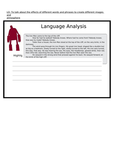 Reading Comprehension - The Iron Man (Week 1) | Teaching Resources