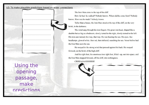 Reading Comprehension - The Iron Man (Week 1) | Teaching Resources