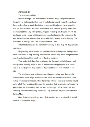 Reading Comprehension - The Iron Man (Week 2) | Teaching Resources