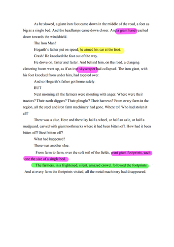 Reading Comprehension - The Iron Man (Week 2) | Teaching Resources