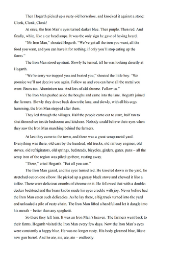 Reading Comprehension - The Iron Man (Week 3) | Teaching Resources