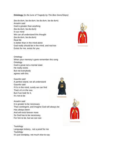 Ontological Argument Parody Song Tragedy | Teaching Resources