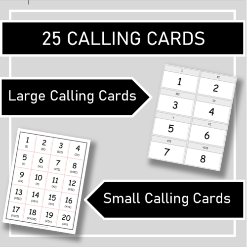 Roman Numerals (1-25) BINGO GAME | Printable and Ready to Go | Teaching ...