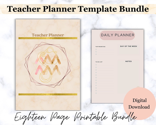 Digital Printable Teacher Planner Bundle Template, Editable PDF ...