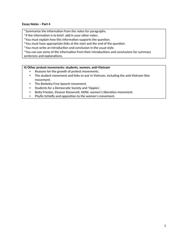 US Civil Rights - Part 4 - Essay Notes – IGCSE – Paper 1 | Teaching ...