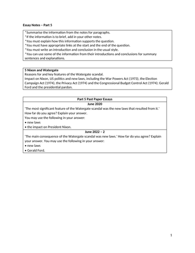 US Civil Rights - Part 5 - Essay Notes – IGCSE – Paper 1 | Teaching ...