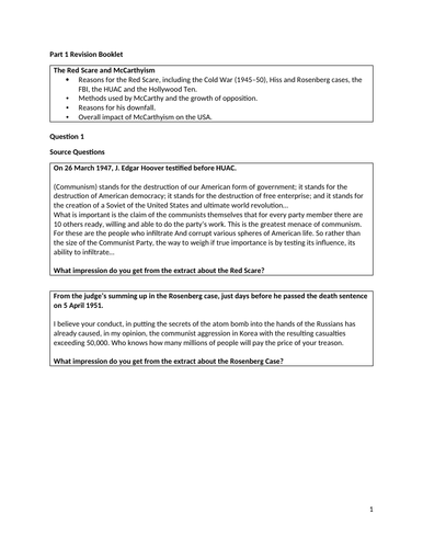 US Civil Rights – Part 1 - Revision Booklet - Paper 1 - IGCSE ...