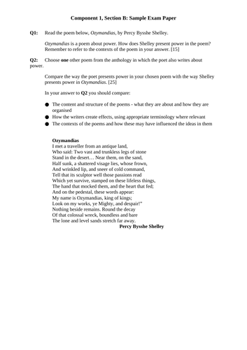 Eduqas Poetry Anthology Revision | Teaching Resources