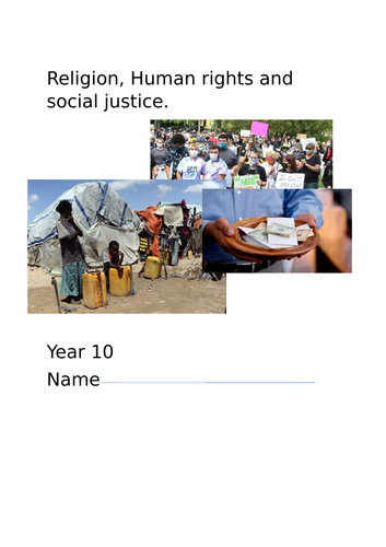 AQA GCSE RE Theme F Booklet- Human rghts and social justice | Teaching ...