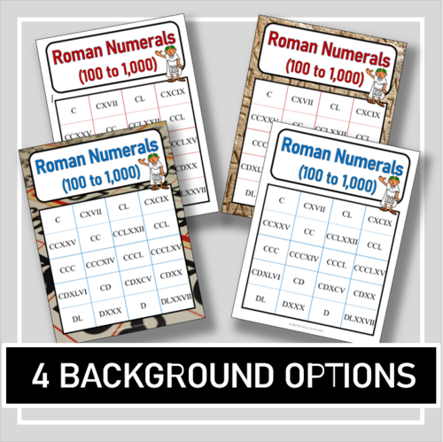 Roman Numerals (100-1000) BINGO GAME | Printable and Ready to Go ...