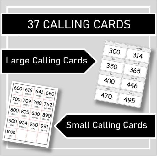 Roman Numerals (100-1000) BINGO GAME | Printable and Ready to Go ...