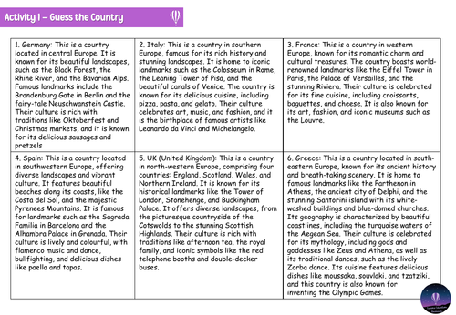 Exploring Europe's Country Differences and Similarities: Outstanding ...