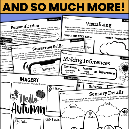 Scarecrow by Cynthia Rylant Book Companion Activities | Teaching Resources