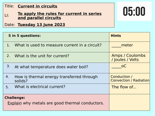 KS3 Current in series / parallel circuits lesson | Teaching Resources KS3 Current in series / parallel circuits lesson | Teaching Resources