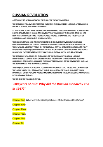 Causes of the Russian Revolution | Teaching Resources