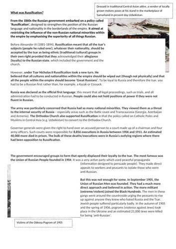 Causes of the Russian Revolution | Teaching Resources