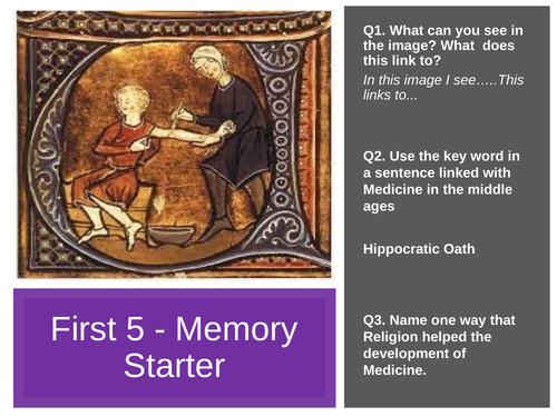 AQA Health & the people: Medieval medicine | Teaching Resources