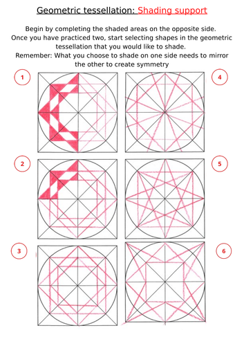 Geometric tessellation worksheets x3 | Teaching Resources