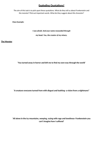 Frankenstein (Oxford playscript, Phillip Pullman) SOW of KS3 | Teaching ...