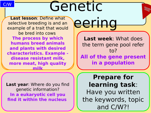AQA Combined Science Trilogy and Biology - Topic 6: Genetic engineering ...