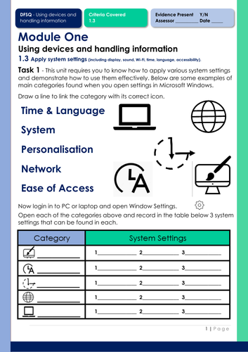 Digital Functional Skills - Module 1 - Using Devices & Handling Information - 1.3 - Apply ...