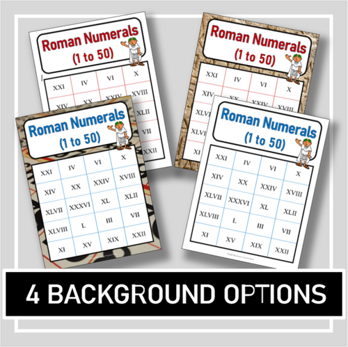 Roman Numerals (1-50) BINGO GAME | Printable and Ready to Go | Teaching ...