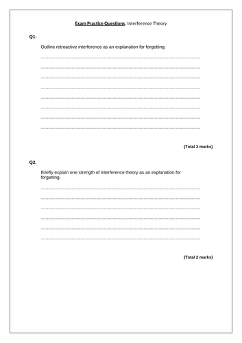 A-Level Psychology - INTERFERENCE THEORY AS AN EXPLANATION FOR FORGETTING [Memory Topic ...