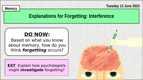 A-Level Psychology - INTERFERENCE THEORY AS AN EXPLANATION FOR FORGETTING [Memory Topic ...