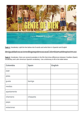 Gente de Bien | Teaching Resources