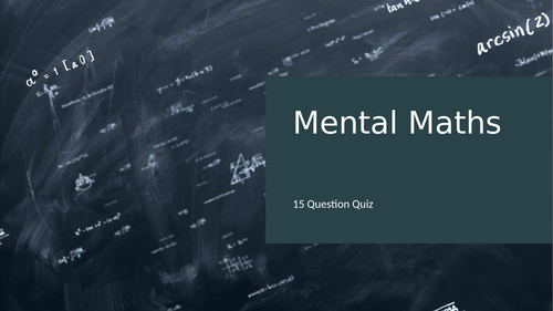 Mental Maths Quiz | Teaching Resources