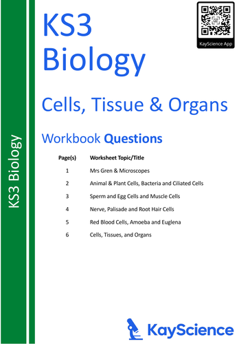 KS3 Cells, Tissues & Organs Question Booklet | Biology | Teaching Resources