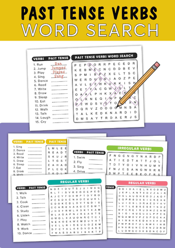Past Tense Verbs Word Search | Teaching Resources