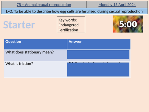 Y7 Exploring science 7B - Sexual reproduction in animals | Teaching ...