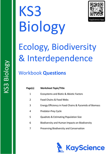 KS3 Ecology, Biodiversity & Interdependence Question Booklet | Biology ...