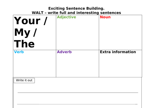 Sentence Building Key Stage 1 / KS1 | Teaching Resources