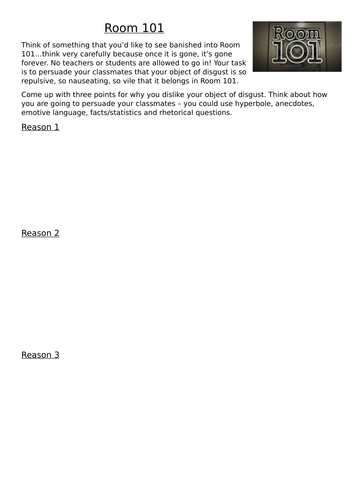Room 101 | Teaching Resources
