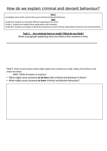 GCSE and A-Level Sociology crime | Teaching Resources