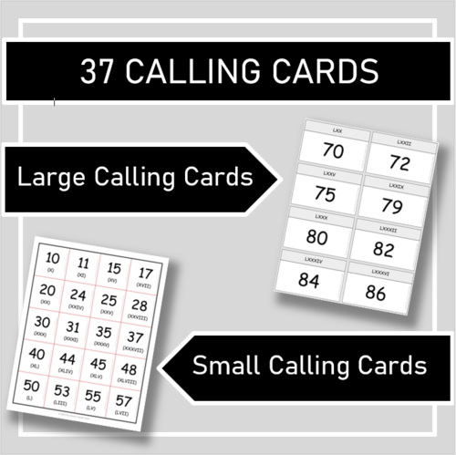 Roman Numerals (10-100) BINGO GAME | Printable and Ready to Go ...