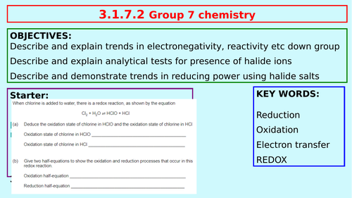 1. Group 7 chemistry | Teaching Resources