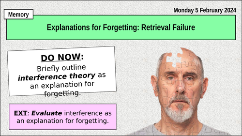 A-Level Psychology - RETRIEVAL FAILURE AS AN EXPLANATION FOR FORGETTING ...