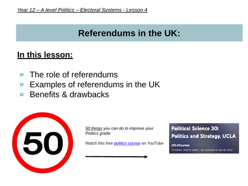 Referendums (AS Politics) | Teaching Resources