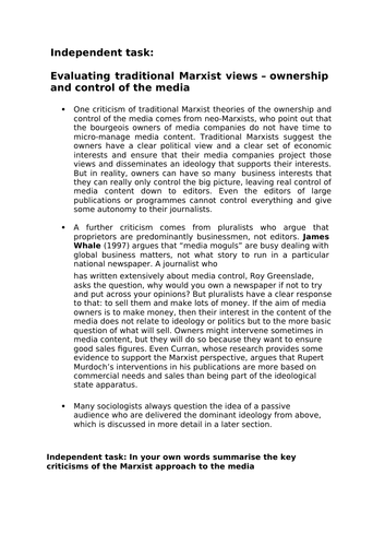 AQA Sociology Media Topic Ownership and Control, Globalisation, Popular ...