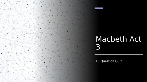 Macbeth Act 3 Quiz | Teaching Resources