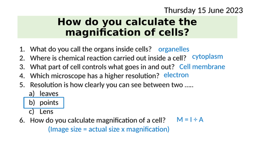 B1.1 + B1.2 - world of microscope + animal and plant cells | Teaching ...